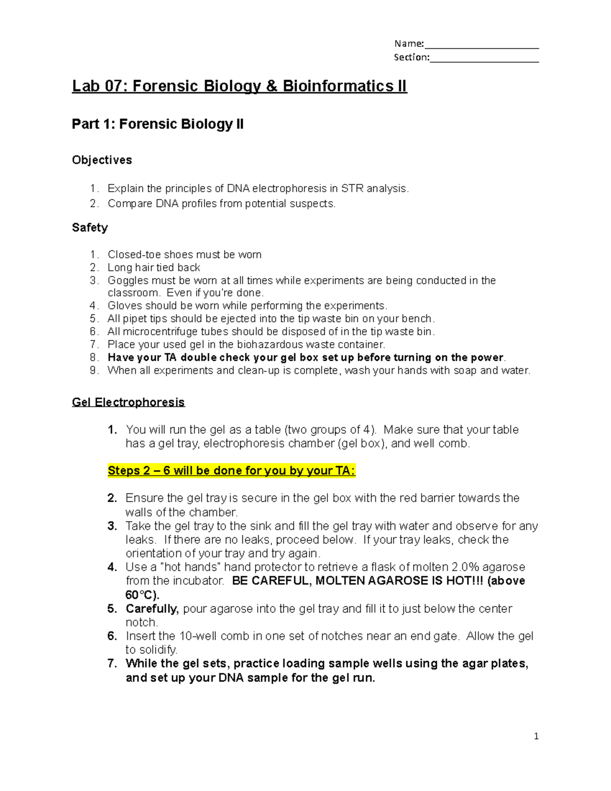 Forensic Biology Bioinformatics IILab protocolanddatasheet V4-1 ...