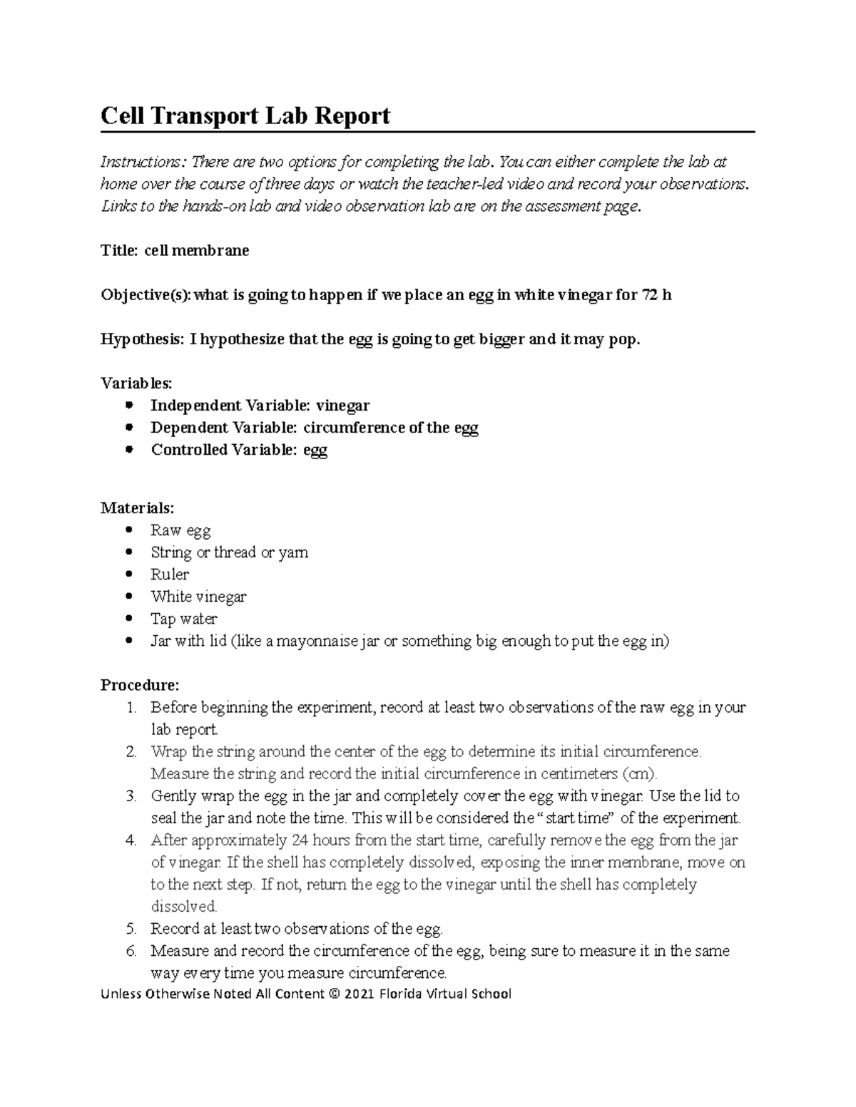 02 04 cell transport lab report - Cell Transport Lab Report ...