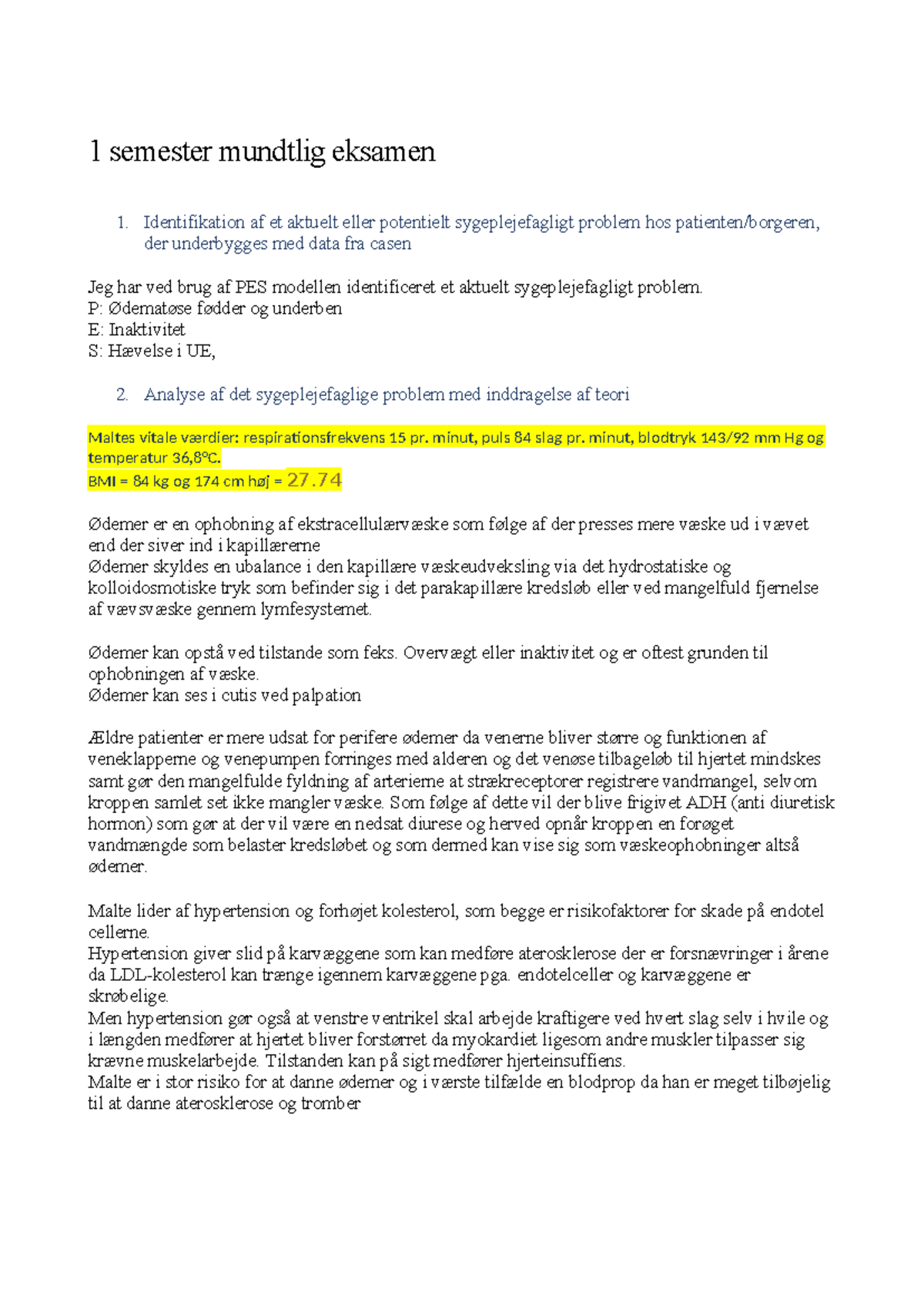 1 semester mundtlig eksamen - Identifikation af et aktuelt eller ...