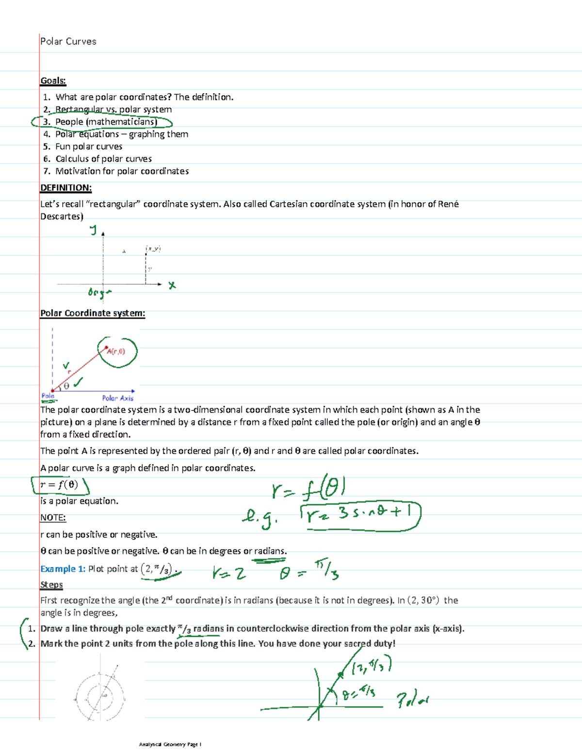 Polar Curves Notes Document - 1 are polar coordinates? The definition ...