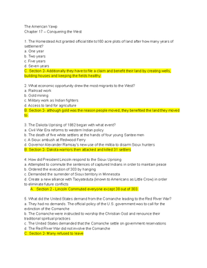 Chapter 18 Review Questions - Anna Gassett History 1320 The American ...