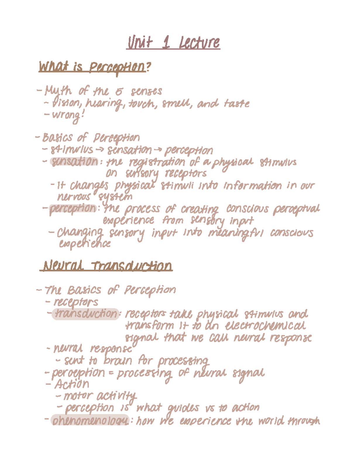 Module 1 - What is Perception? - Unit 1 Lecture ####### What is ...