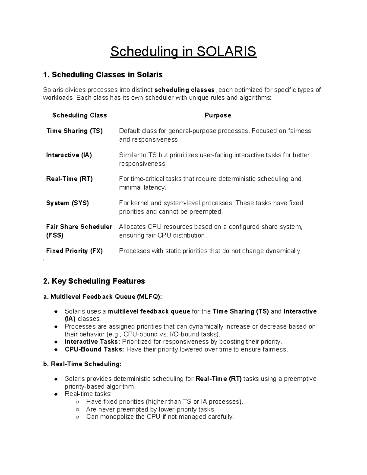 Scheduling in Solaris - .... - Scheduling in SOLARIS 1. Scheduling ...