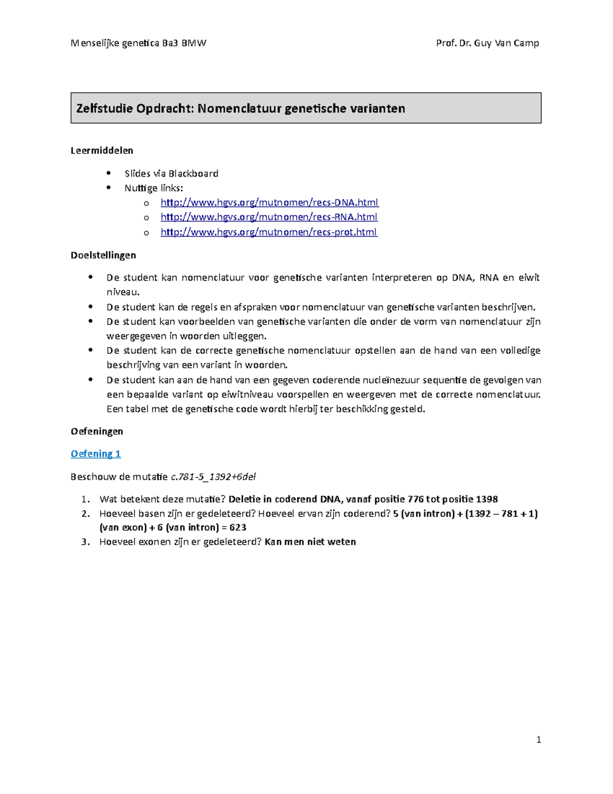 Nomenclatuur - zelfstudie - Leermiddelen Slides via Blackboard Nuttige ...