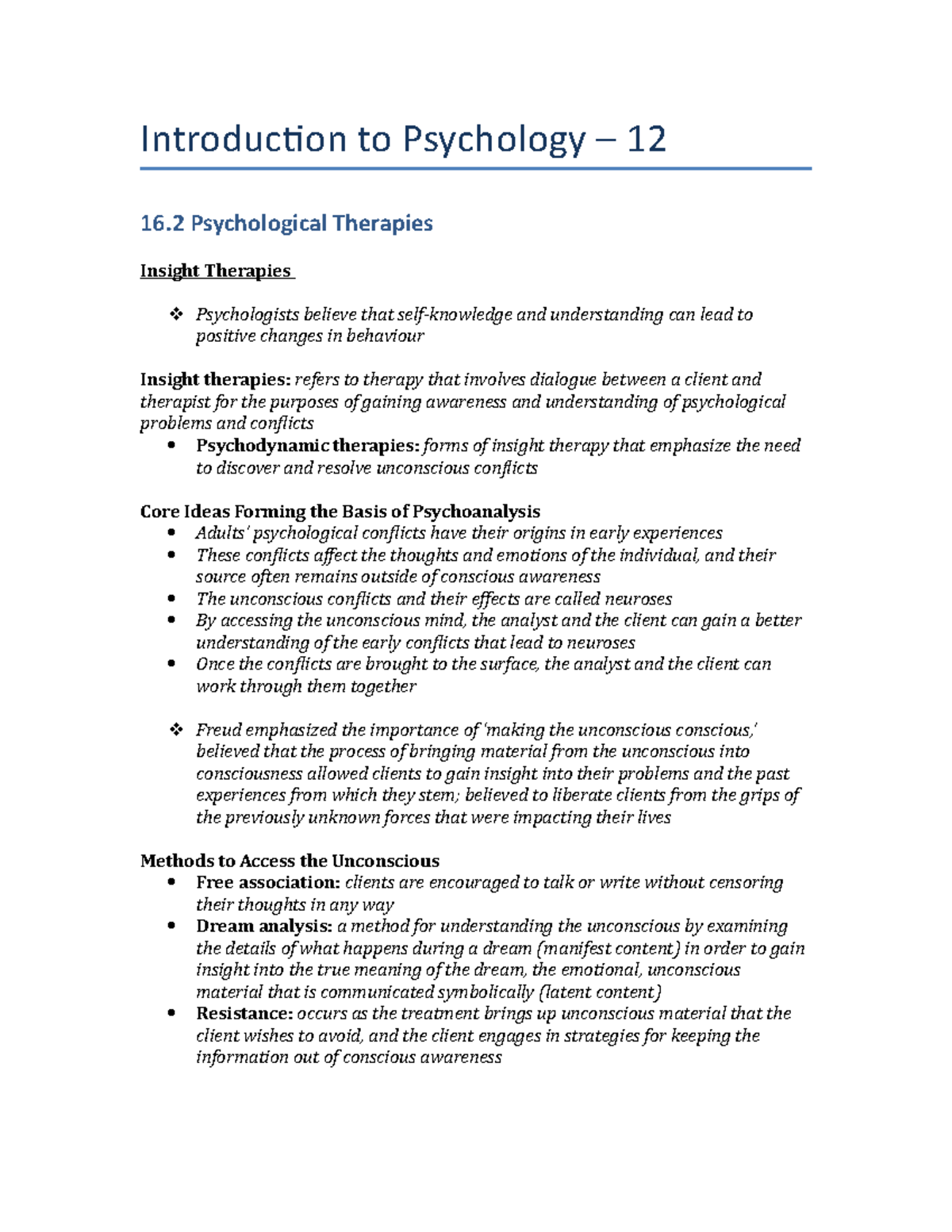 PSYC*1000-04(12) - Summary Introduction to Psychology SFW ...