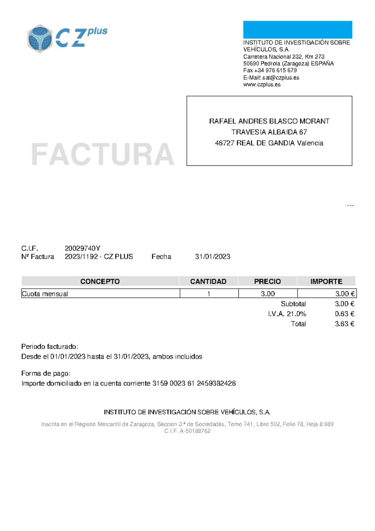 2023 1192 CZ PLUS - facturacion - INSTITUTO DE INVESTIGACIÓN SOBRE ...