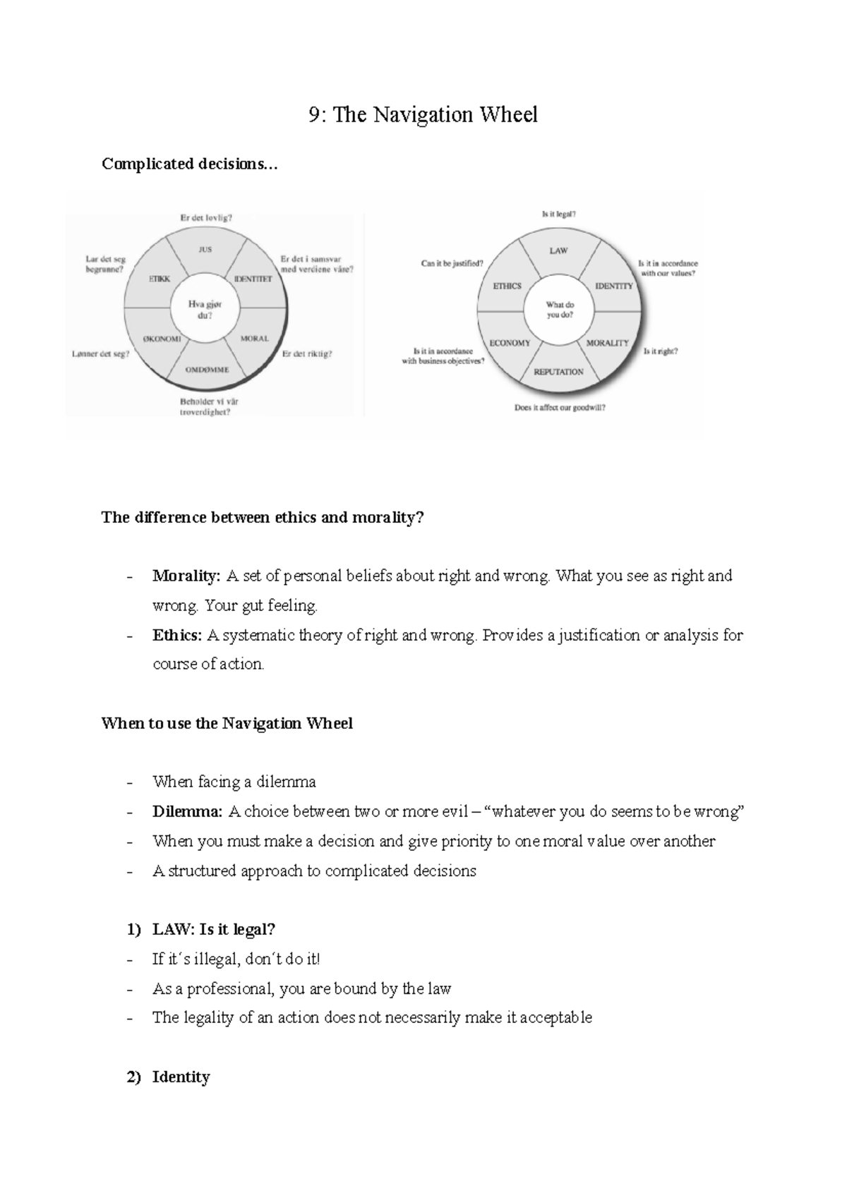 Navigation Wheel - 9: The Navigation Wheel Complicated decisions... The ...