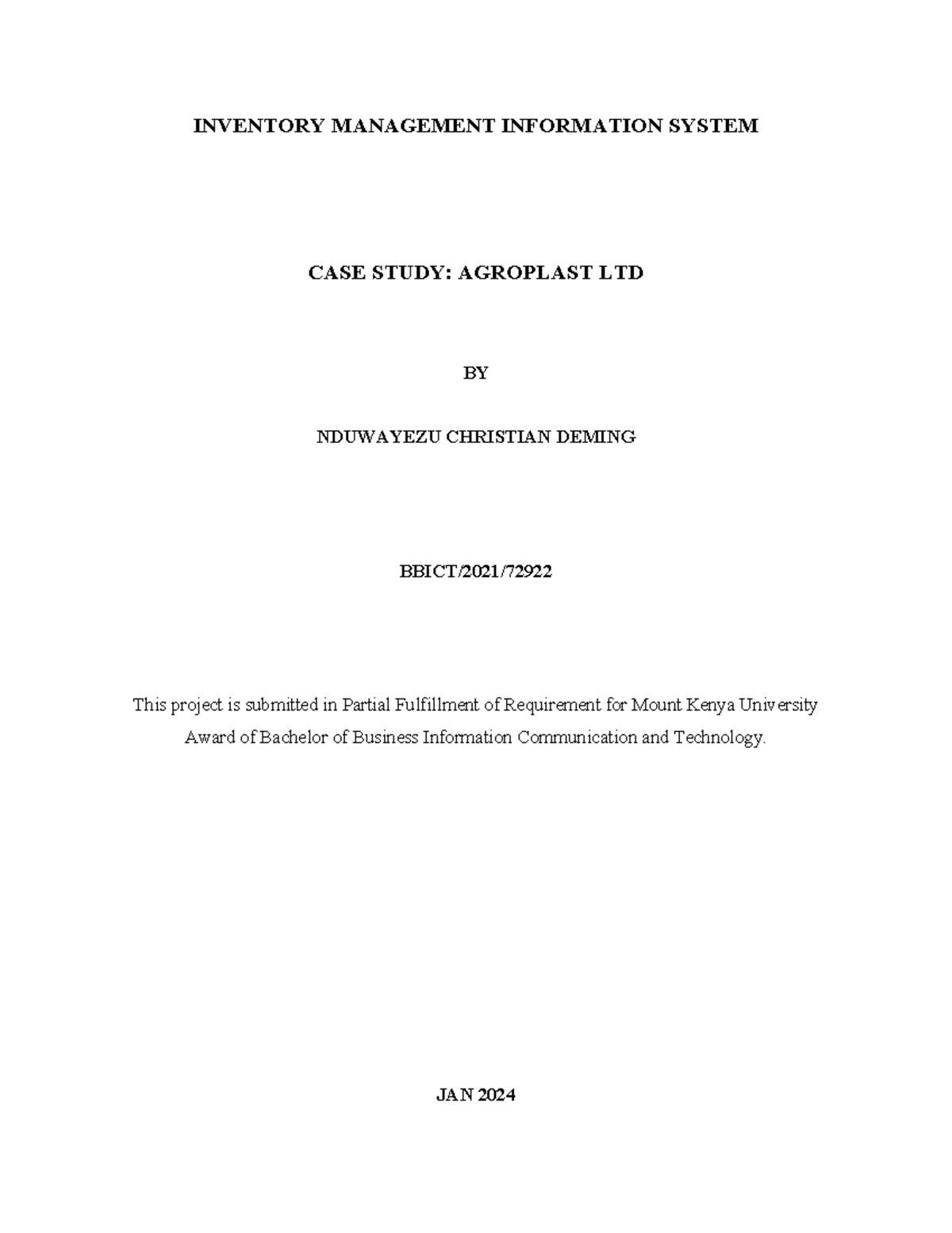 Chris Deming book - Example of year final project book - INVENTORY ...