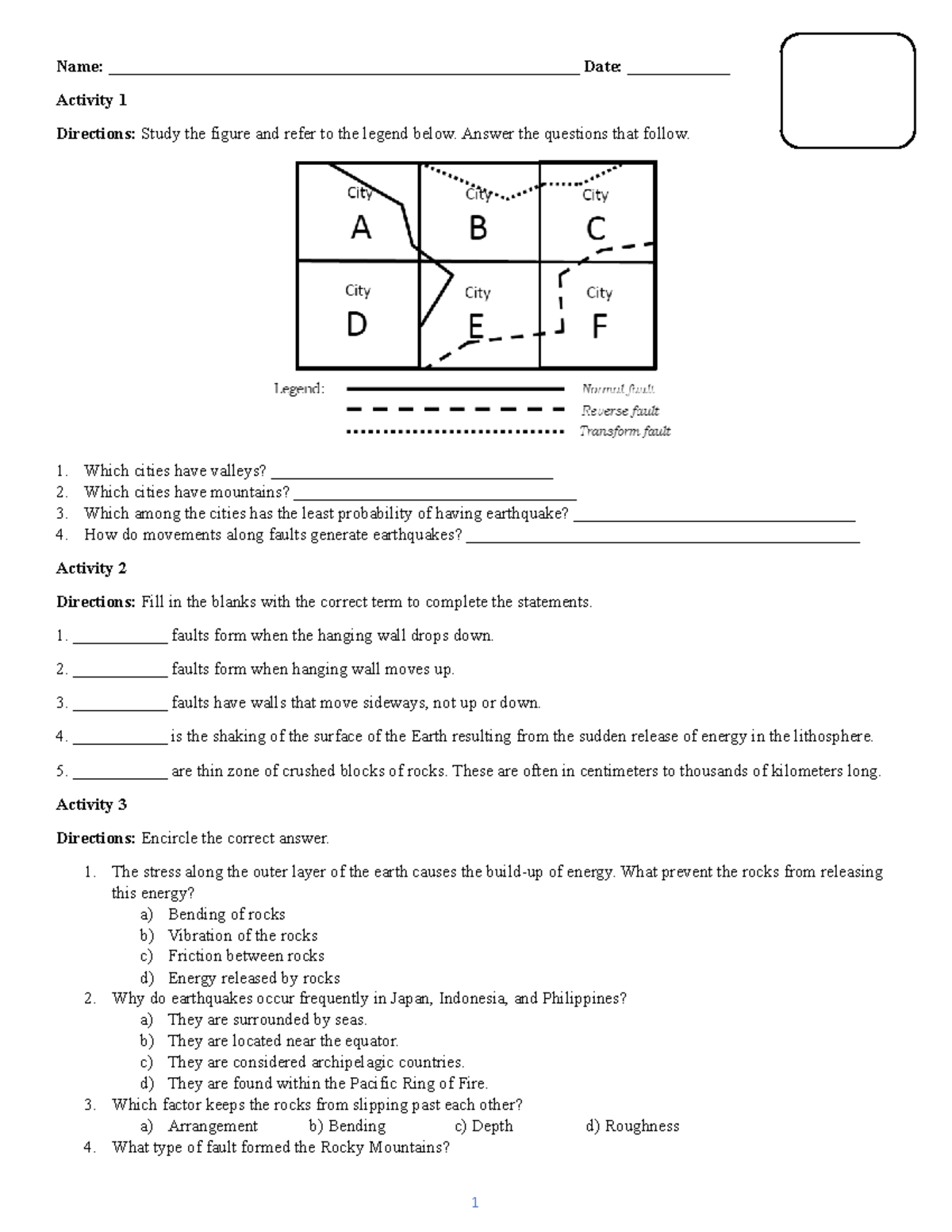 Worksheet 1 - This can be use for assessment purposes. - Name: - Studocu