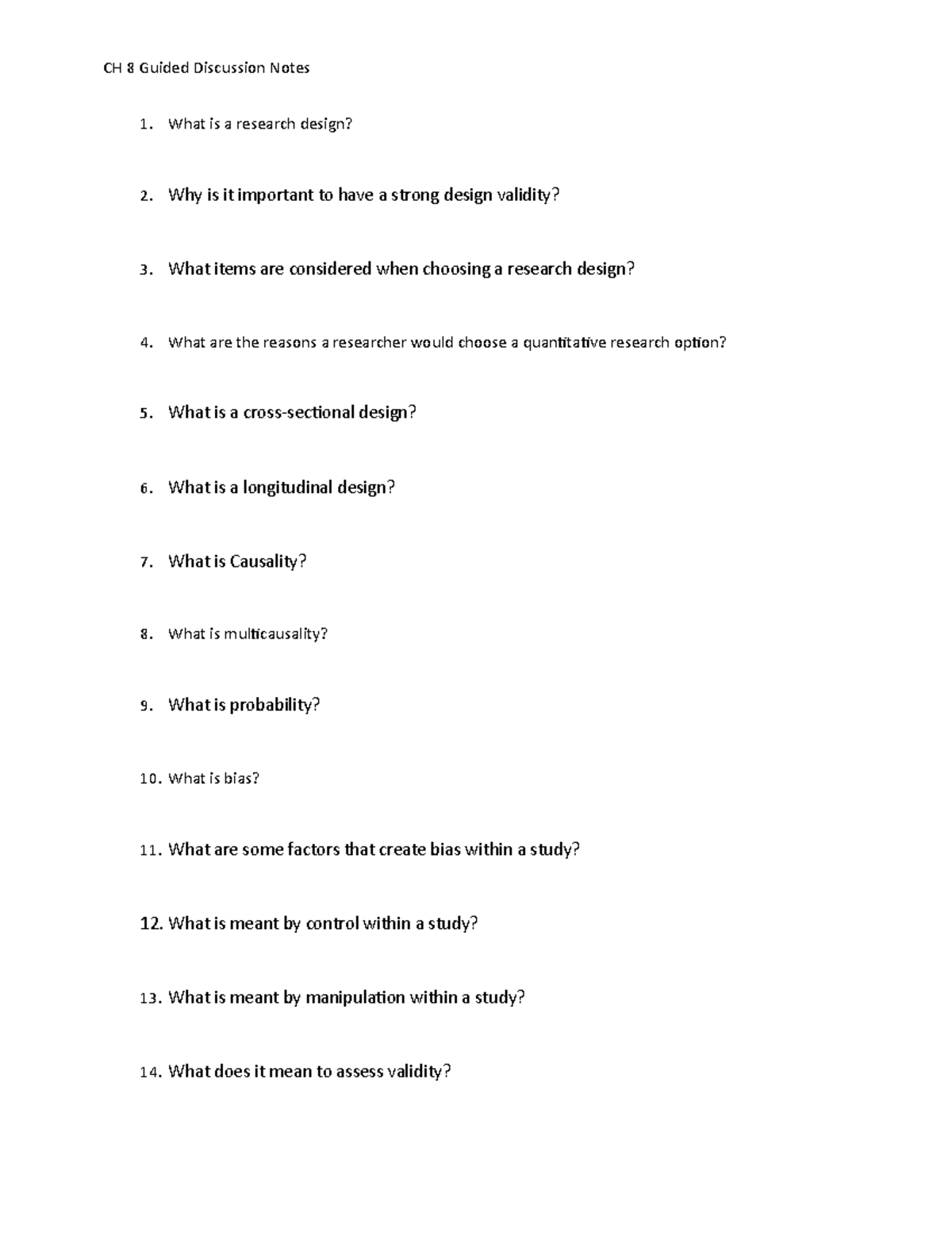 Chapter 8 Guided Discussion Notes - CH 8 Guided Discussion Notes 1 ...