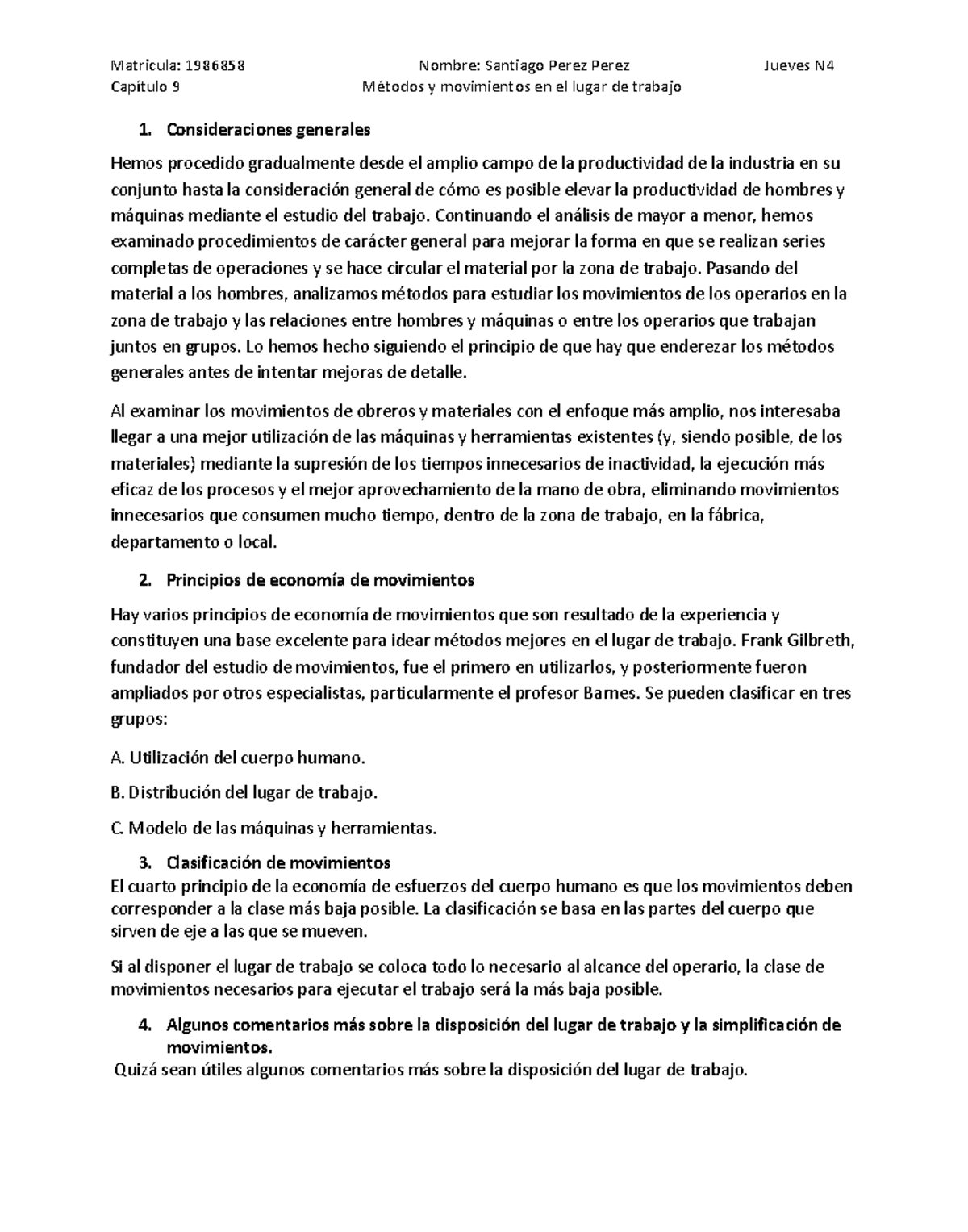 Capitulo 9 Estudio del trabajo - Capítulo 9 Métodos y movimientos en el ...