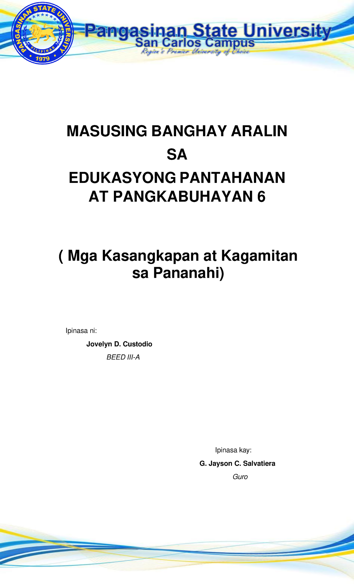 Masusing Banghay EPP - MASUSING BANGHAY ARALIN SA EDUKASYONG PANTAHANAN ...
