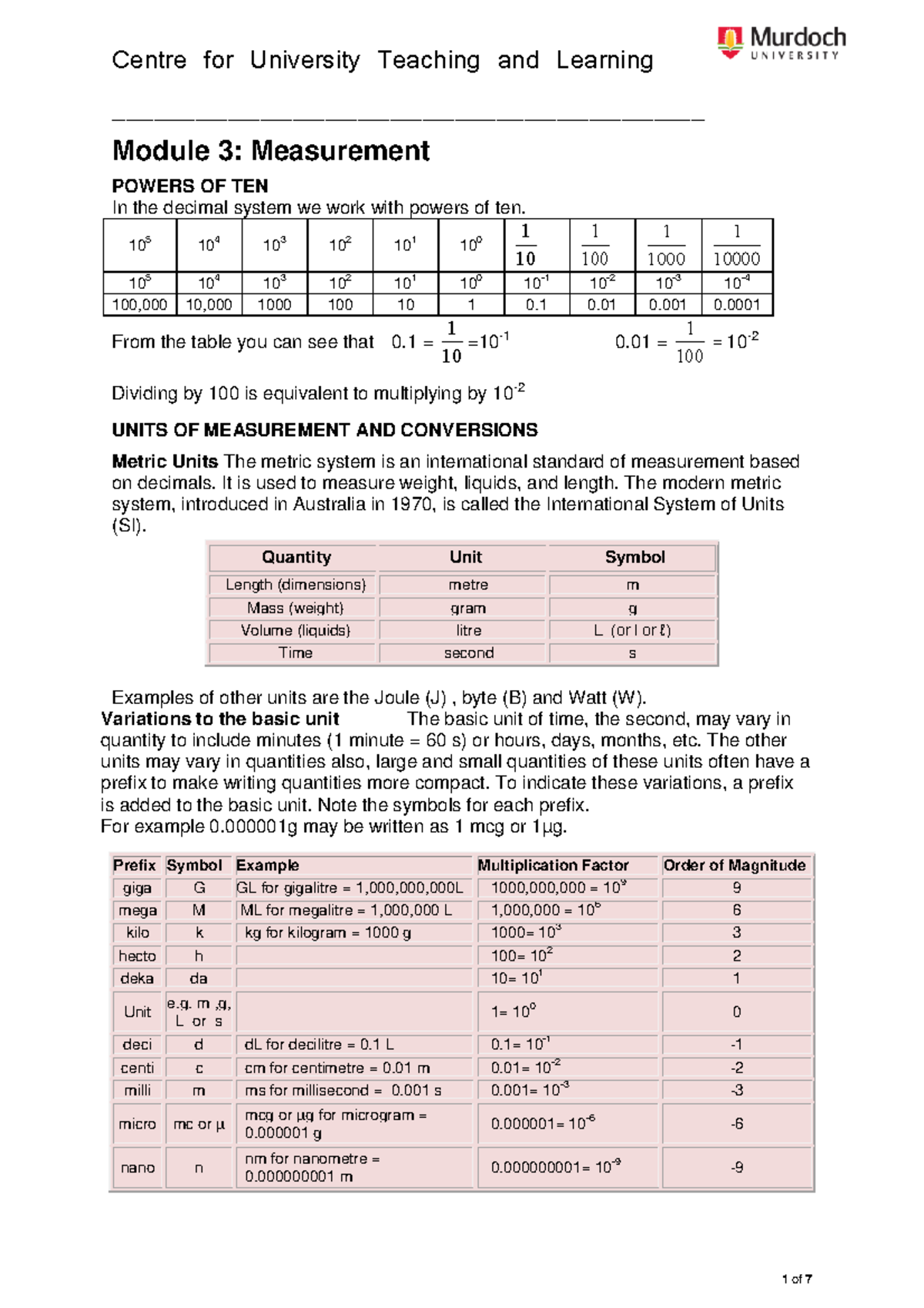 Maths Refresher Module 3 - Centre for University Teaching and Learning ...