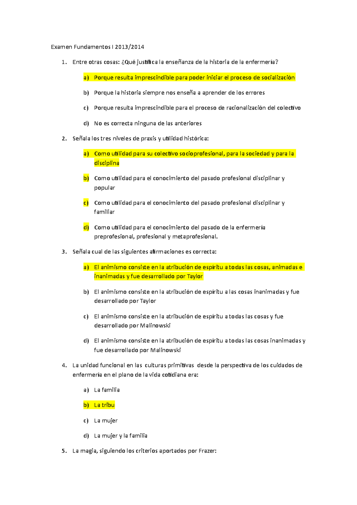Examen Fundamentos Resuelto - Examen Fundamentos I 2013/ 1. Entre otras ...