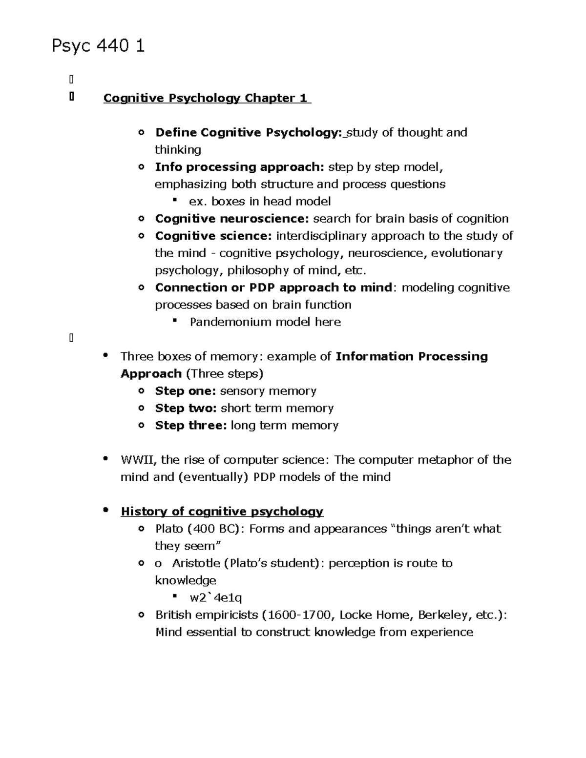 Psyc 440 1 - Lecture notes All Lectures for test 1 - Psyc 440 1 ...