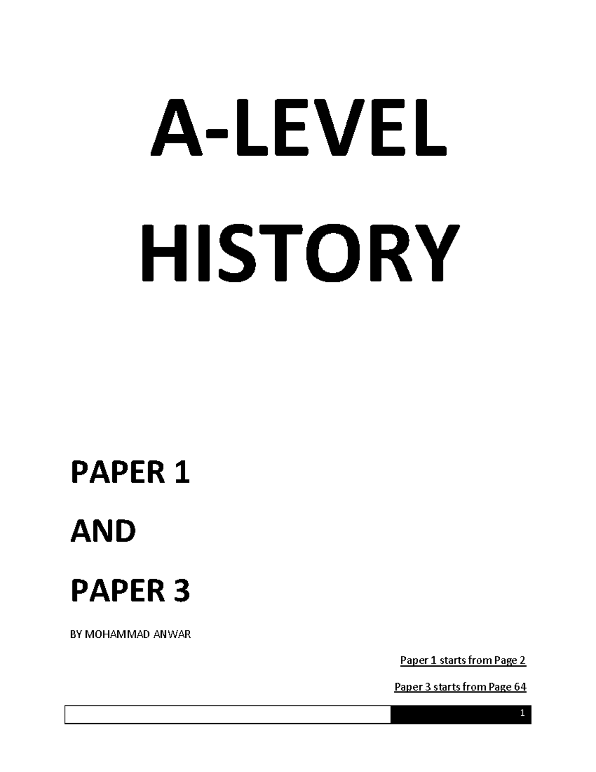 A Level History Notes for Paper 1 and Paper 3 - A-LEVEL HISTORY PAPER 1 ...