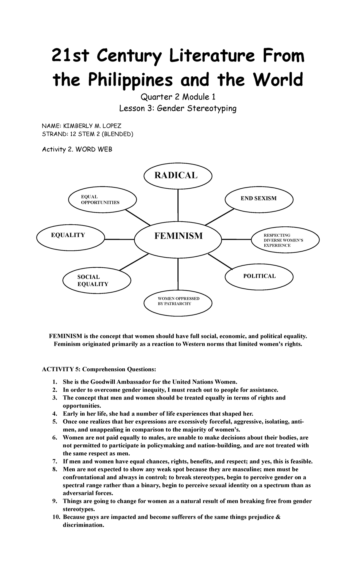 21st Century Literature From the Philippines and the World - LOPEZ ...