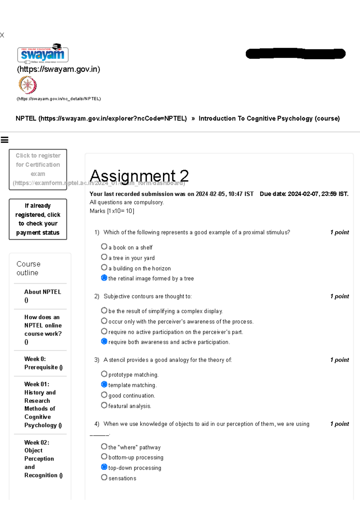 Quize 2 Answers - X NPTEL (swayam.gov/explorer?ncCode=NPTEL ...