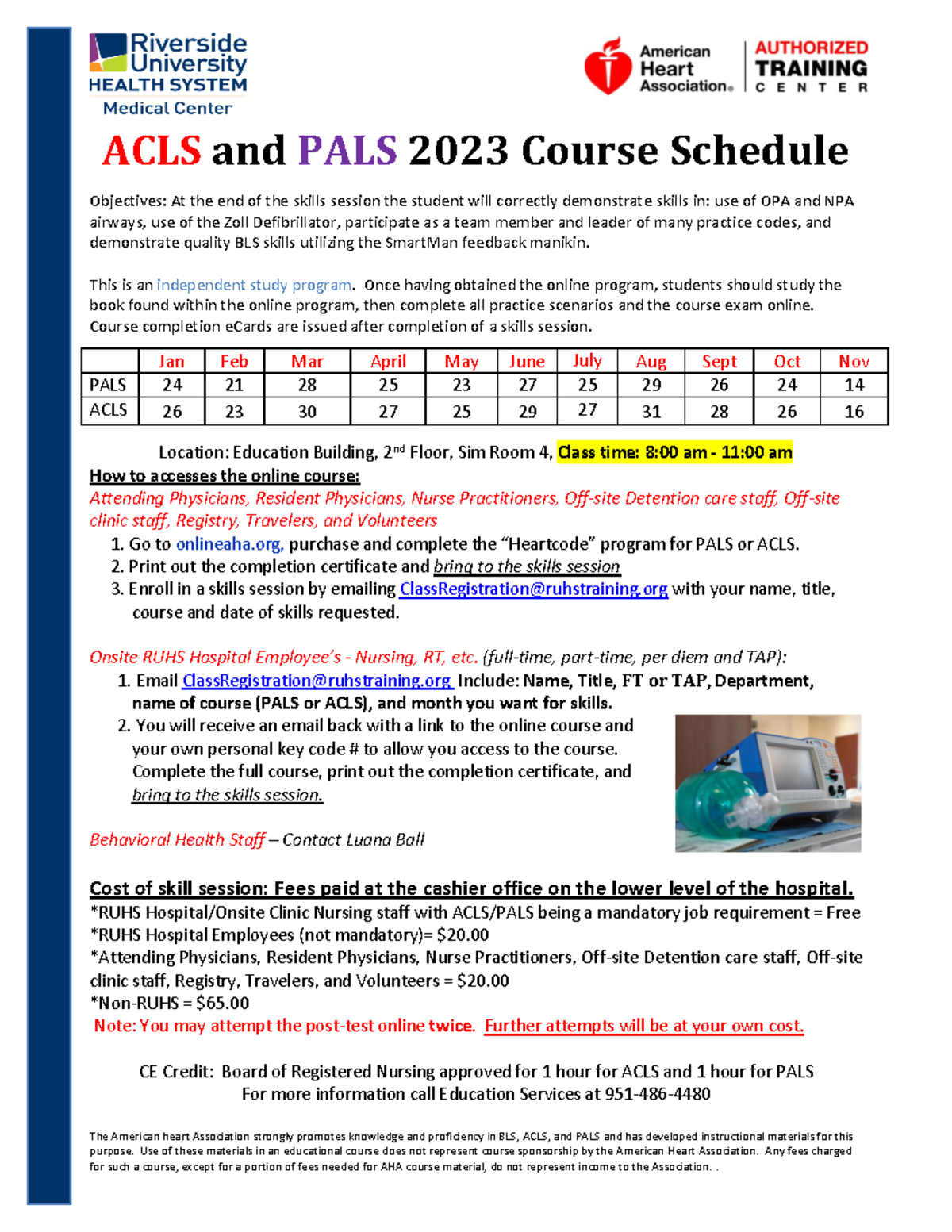 2023 ACLS PALS Flyer - assignment PALs - ACLS and PALS 2023 Course ...