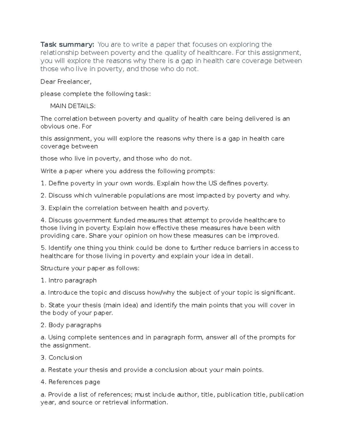 Task instructions - Instrcution notes - Task summary: You are to write ...