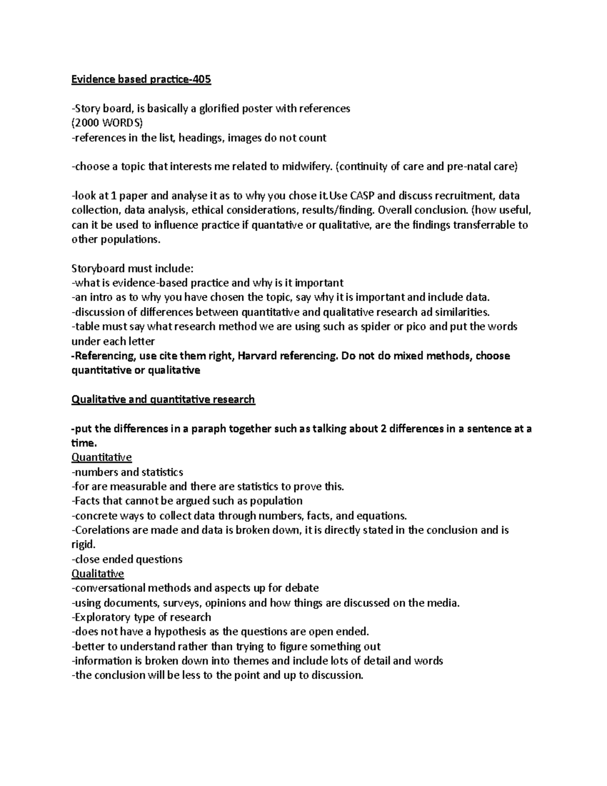 405 research - Evidence based practice-Story board, is basically a ...