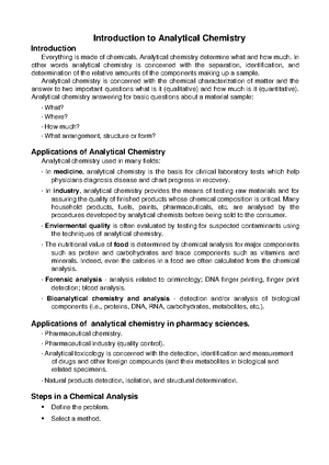 Introduction TO Analytical Chemistry - INTRODUCTION TO ANALYTICAL ...