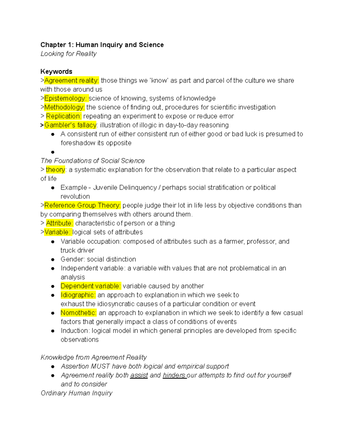 Cmn 102 Ch 1 pt - Lecture - Chapter 1: Human Inquiry and Science ...