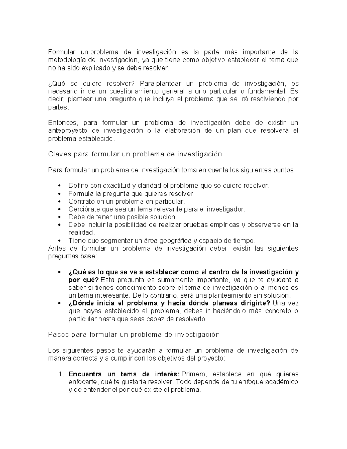 COMO Formular UN Planteamiento DEL Problema - Formular un problema de ...