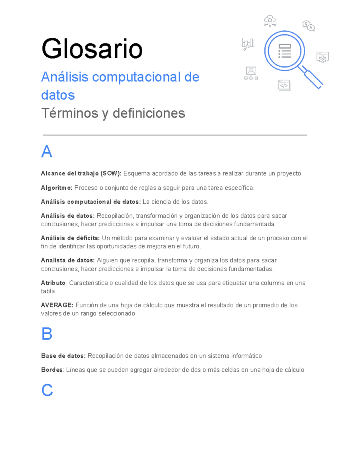 DA C2M4 Glossary es - Glosario de definiciones técnicas - Glosario ...
