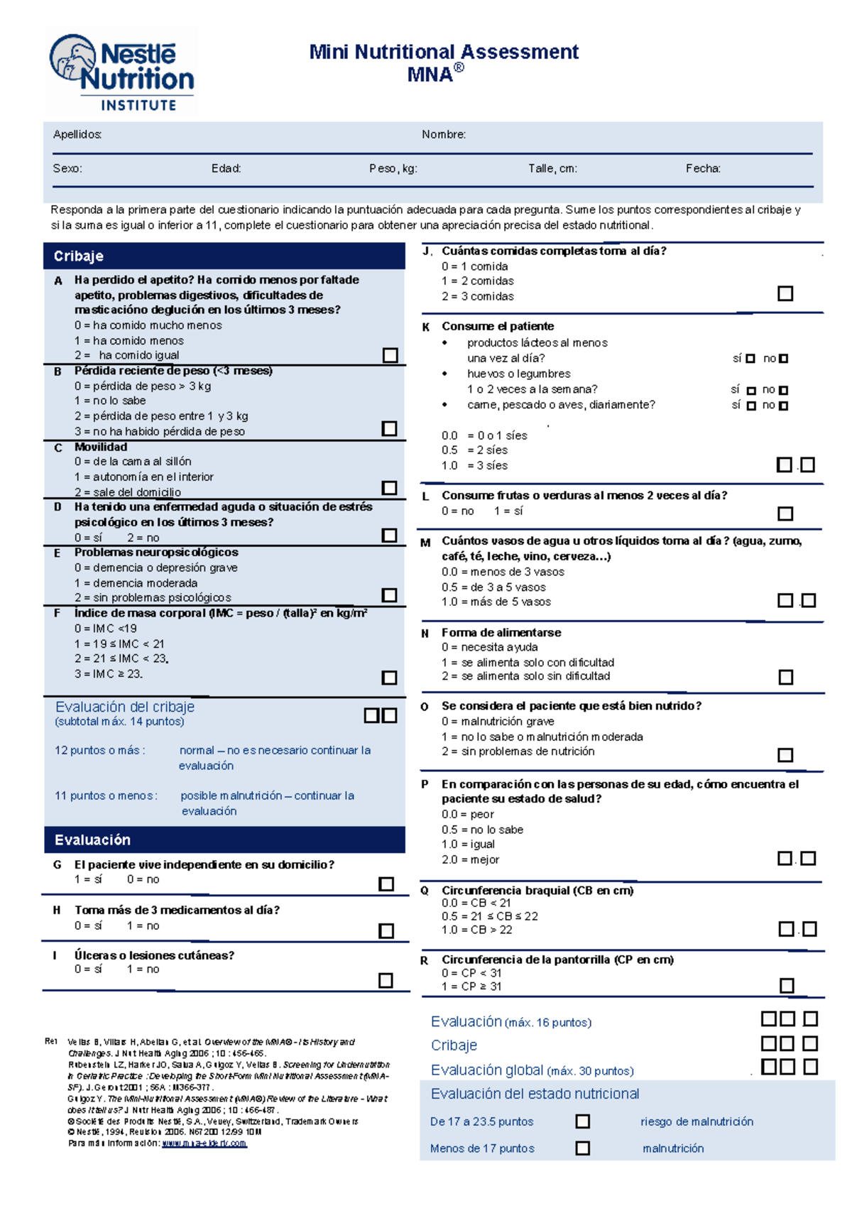 Nutritional test - resumen o apuntes que espero sirvan de algo - Mini ...