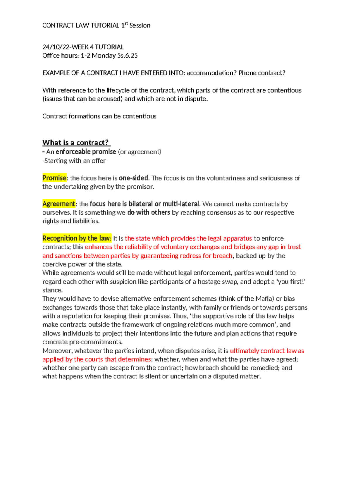 Tutorial WEEK 4 - 24/10/22-WEEK 4 TUTORIAL Office hours: 1-2 Monday 5s ...