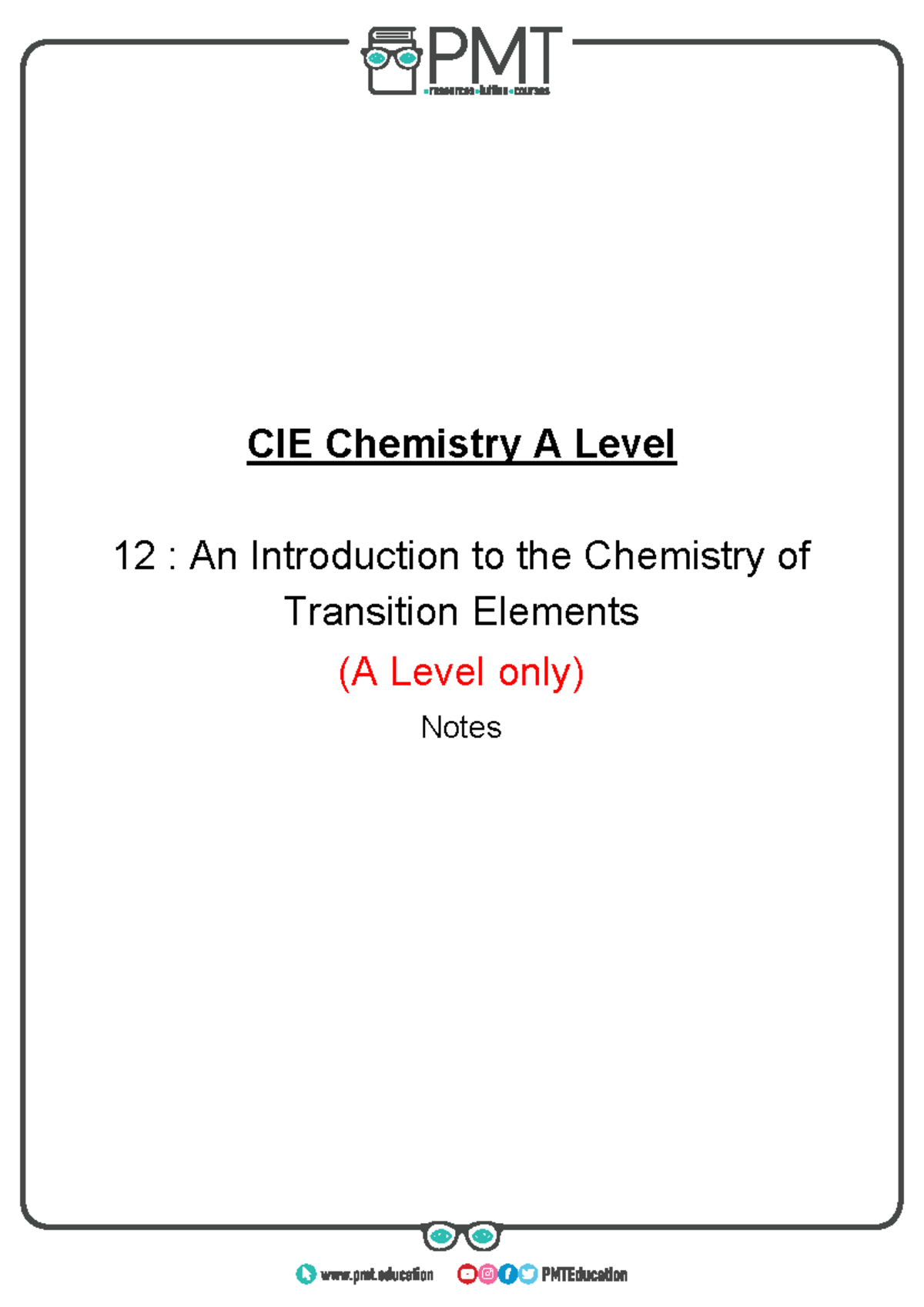 12. An Introduction to the Chemistry of Transition Elements ...