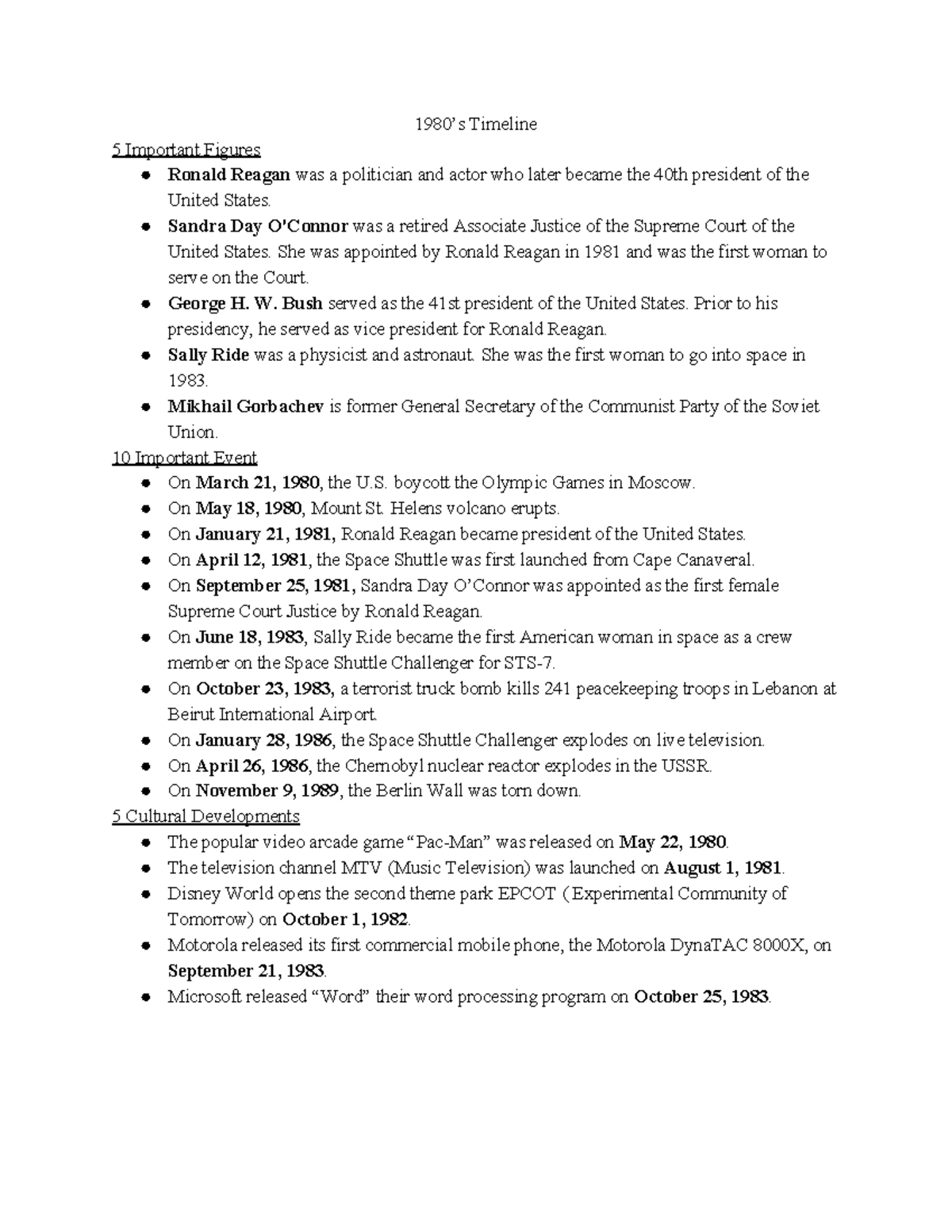 Copy of 1980-1999 Timeline - 1980’s Timeline 5 Important Figures Ronald ...