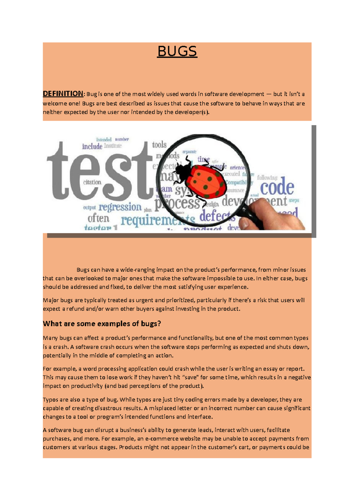 BUGS - about bugs - BUGS DEFINITION: Bug is one of the most widely used ...