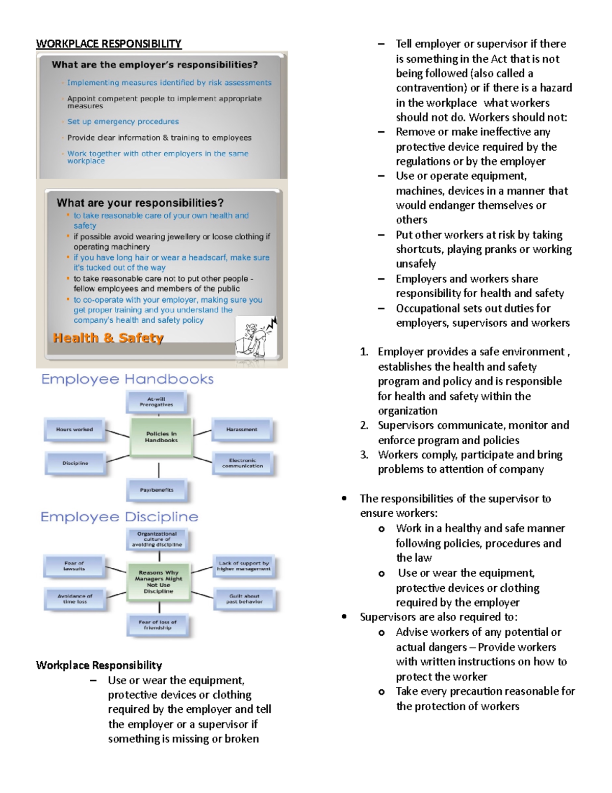 Workplace Responsibility - WORKPLACE RESPONSIBILITY Workplace ...