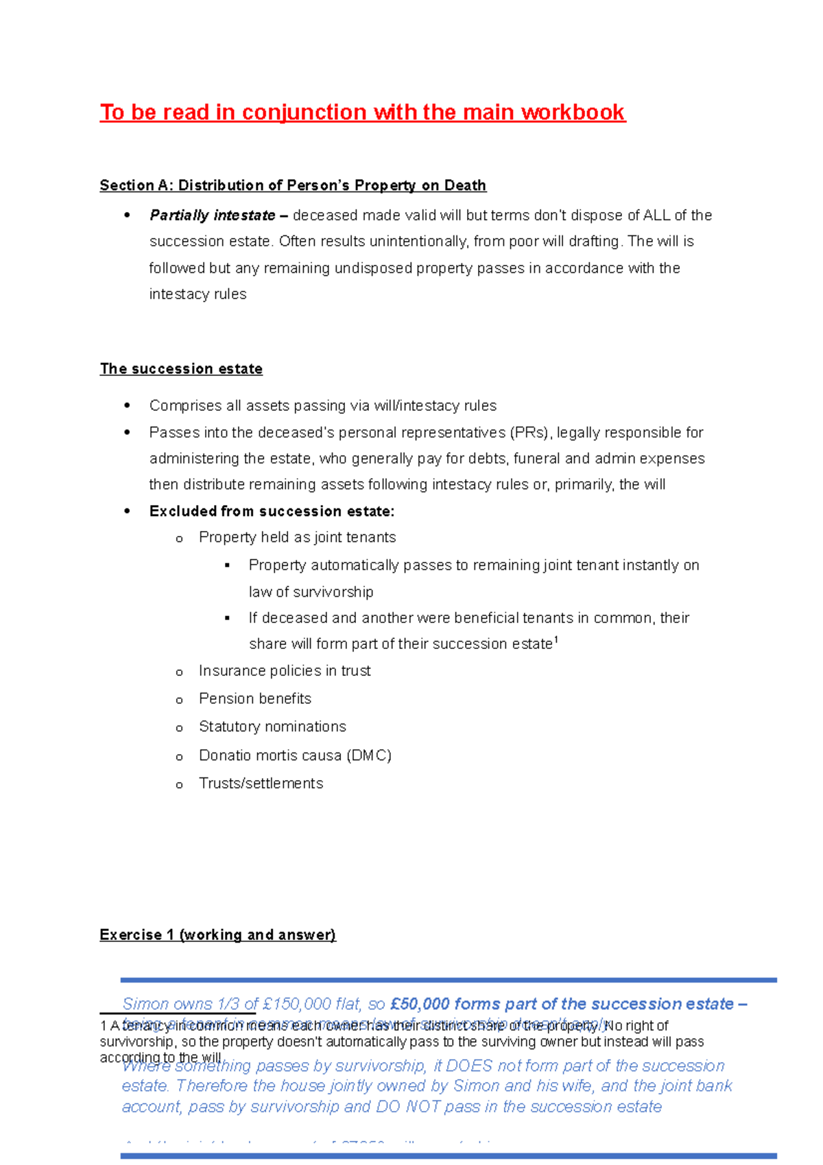 WAE Workbook Section A Notes - To be read in conjunction with the main ...