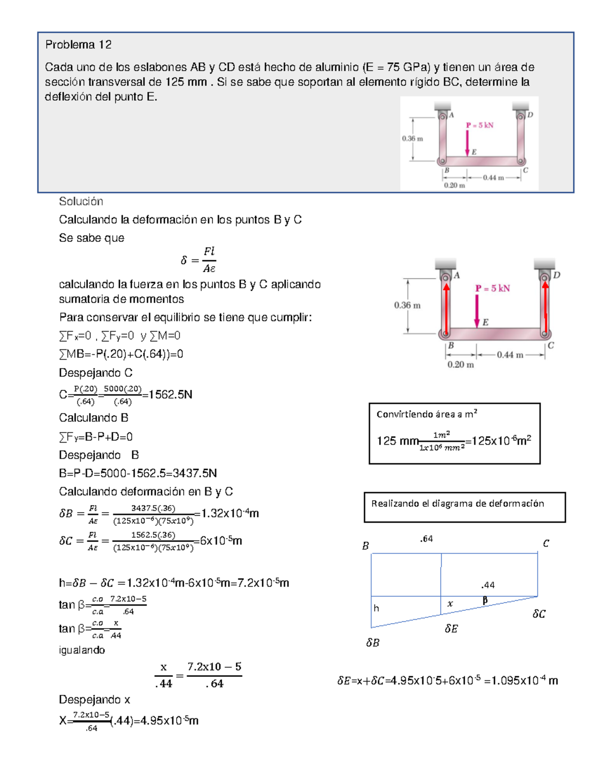 Problema resistencia de materiales beer - Warning: TT: undefined function: 32 Warning: TT ...