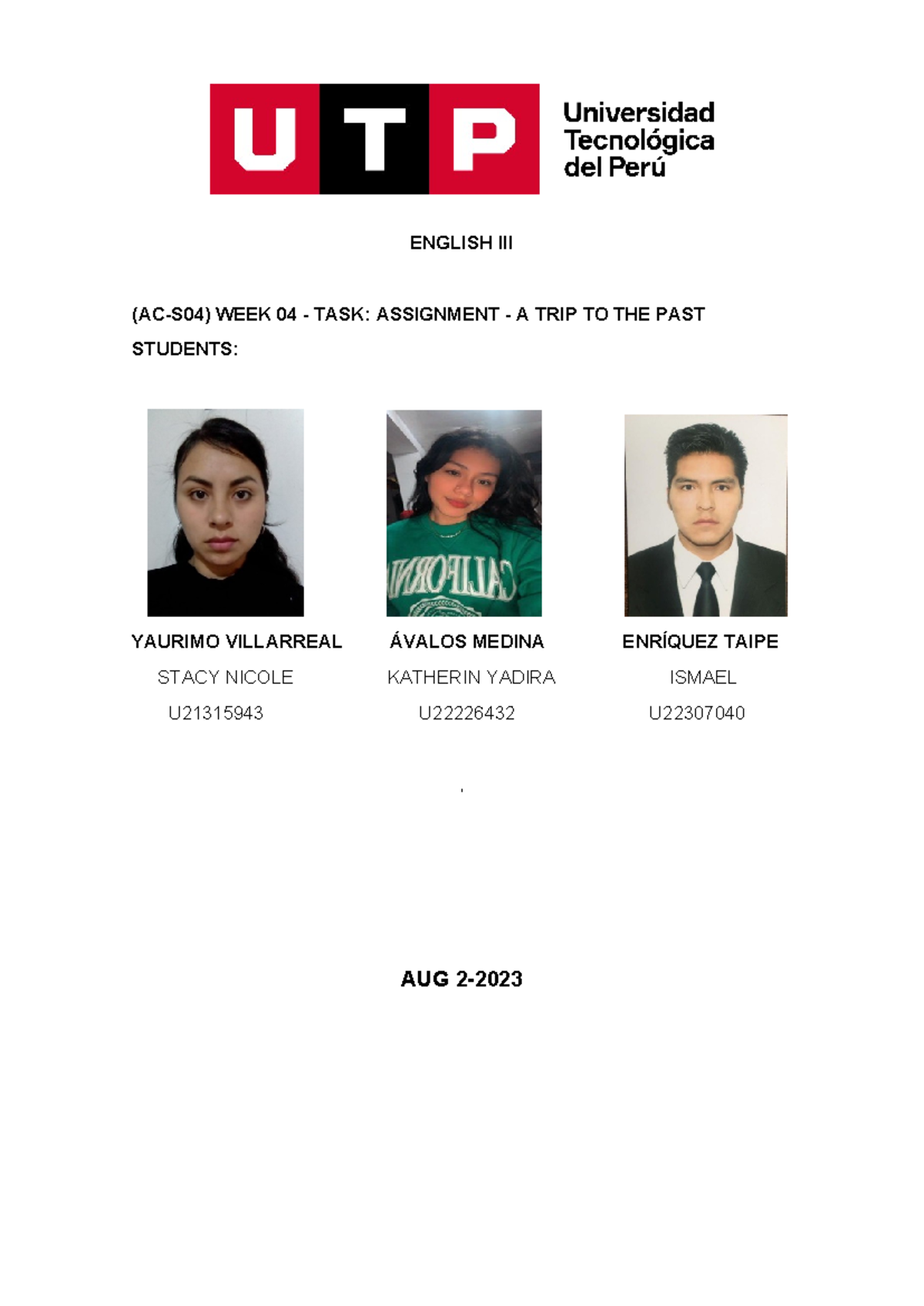 Yaurimo Stacy Avalos Katherin Enriquez Ismael - Ingles III - ENGLISH ...