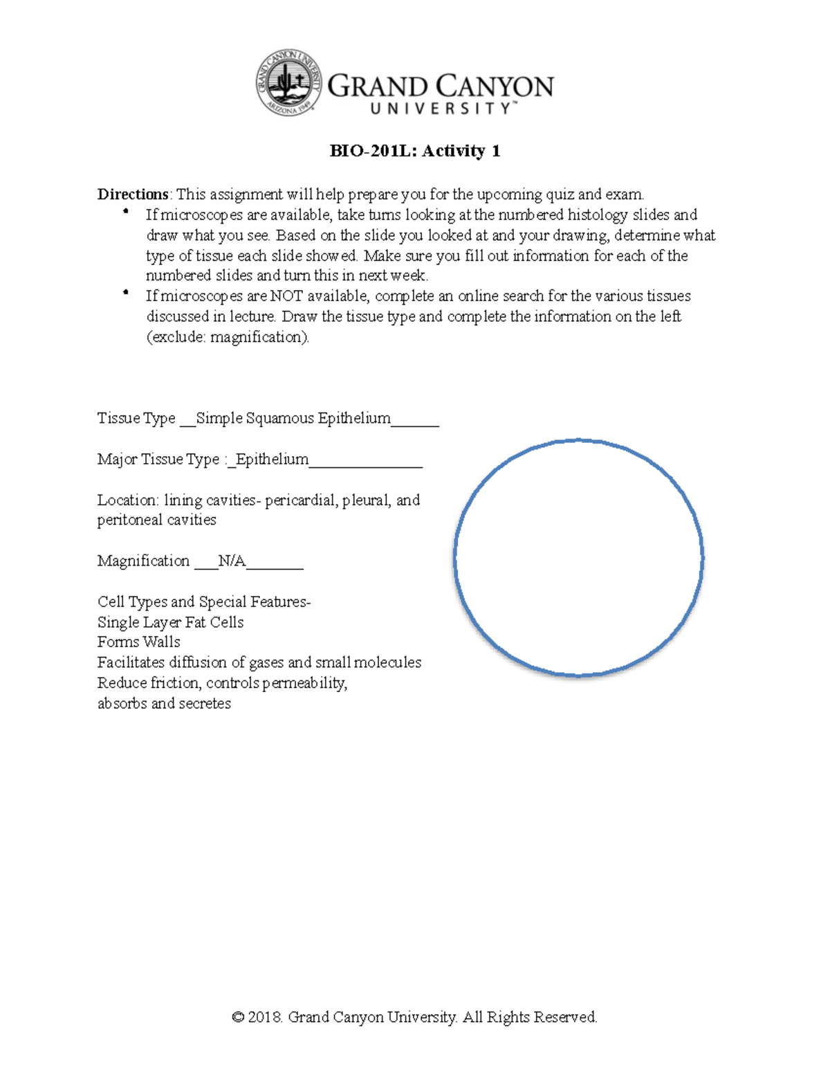 Bio activity 1 - university success assignment - BIO-201L: Activity 1 ...