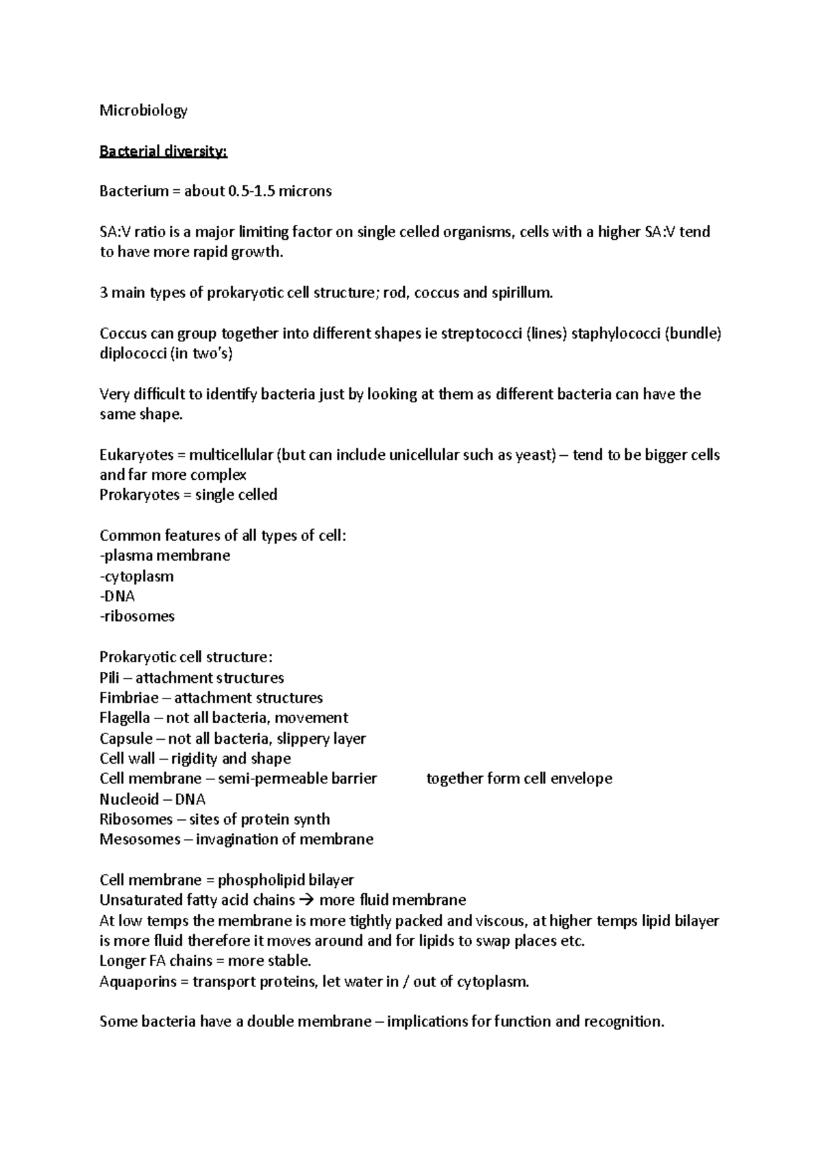 Microbiology - Summary Dental Surgery - Microbiology Bacterial ...