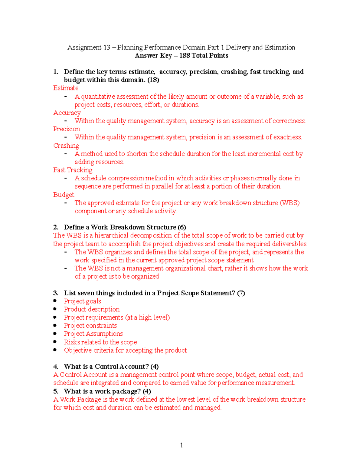 Answers for assignment 13 ctc-itc 310 planning performance domain part ...