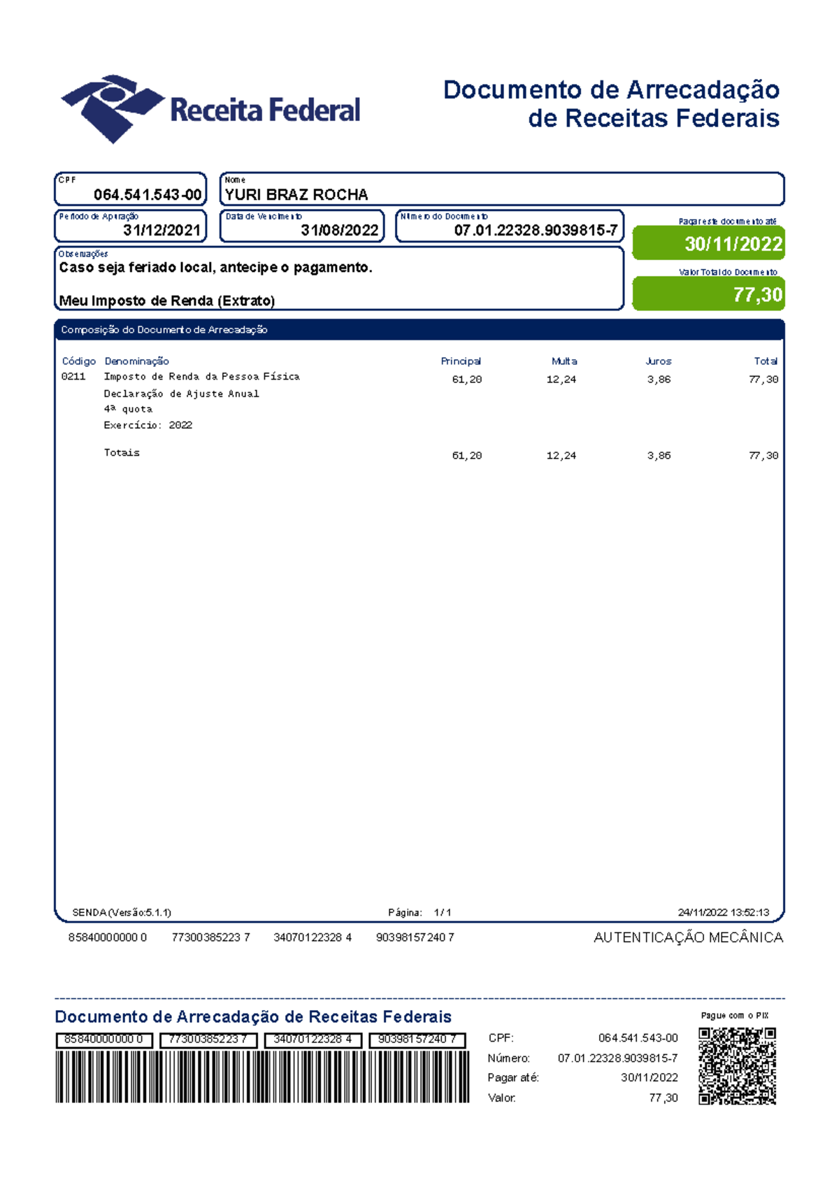 06454154300 IRPF D 2022 0211 31 08 2022 08 04 - Documento de ...