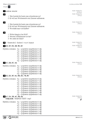 Język niemiecki - Klasa: 2 - Liceum ogólnokształcące - Studocu