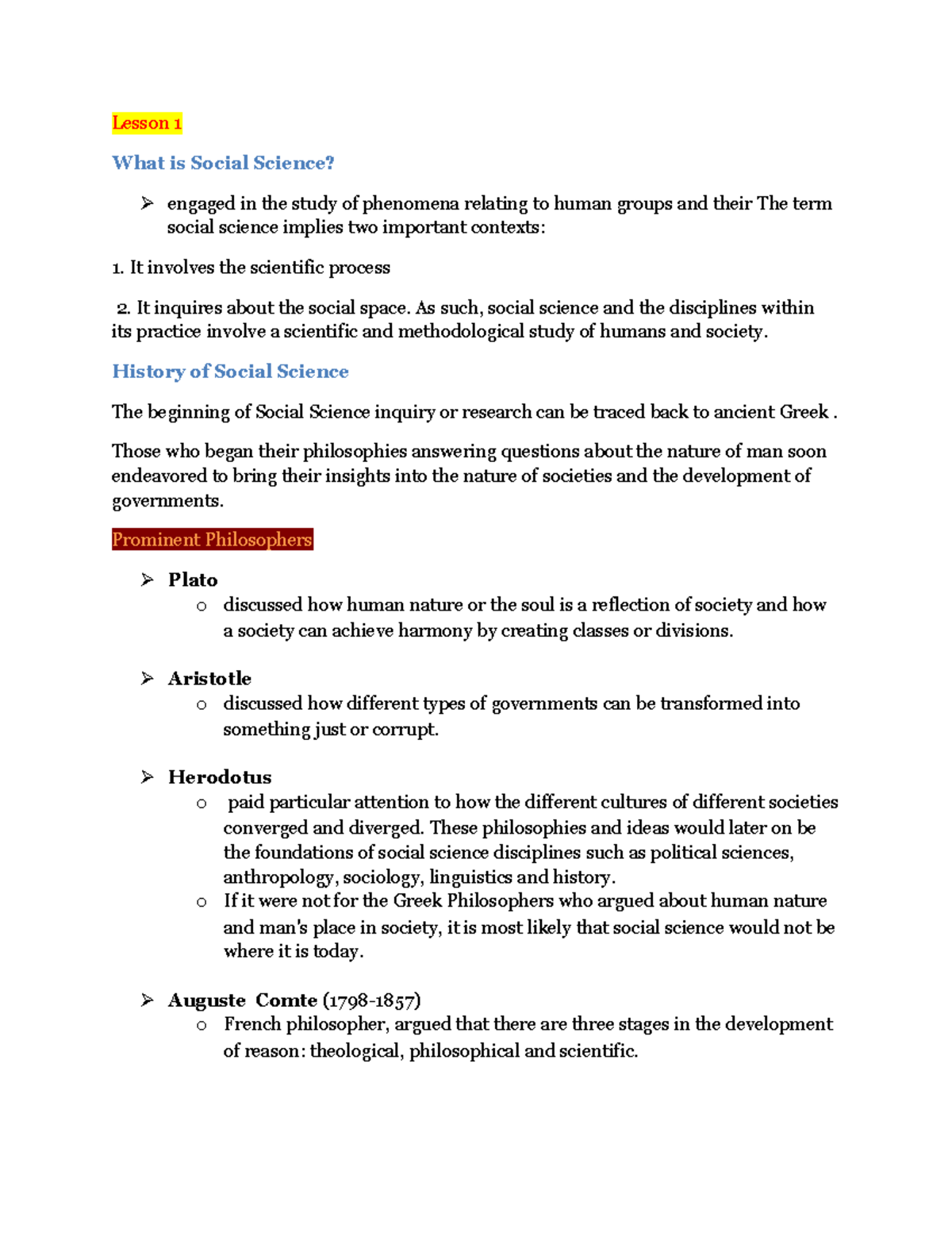 Lesson 1 Social sciences notes - AB Political Science - La Salle ...