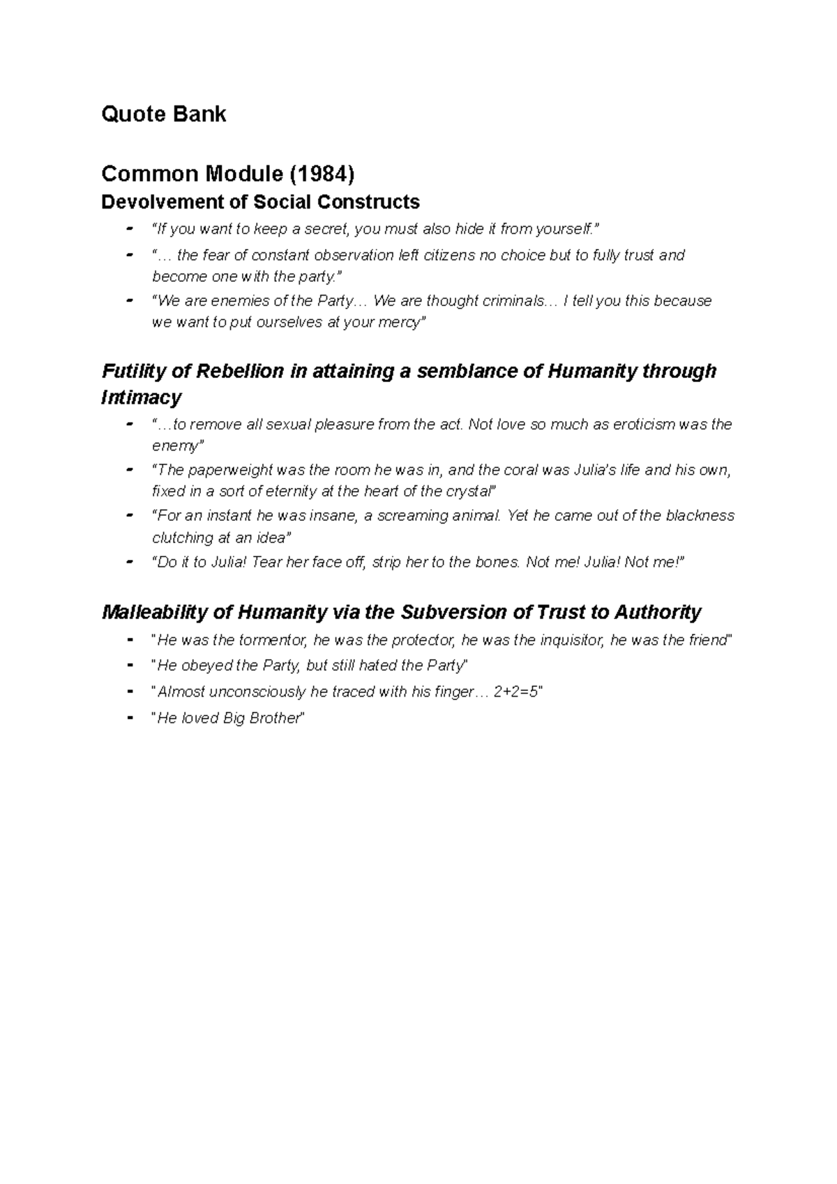 Quote Bank of Module ABC - Quote Bank Common Module (1984) Devolvement ...