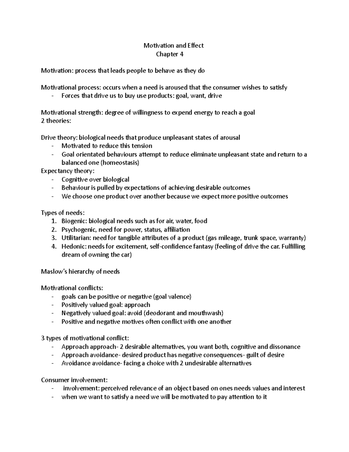 Motivation and Effect Chapter 4 - Motivation and Effect Chapter 4 ...