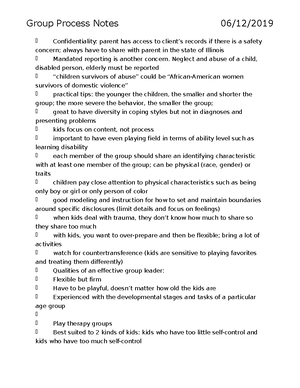 PSY 530 Week 6 Assignment - CC530: Group Processes Notes Date: Mistura ...