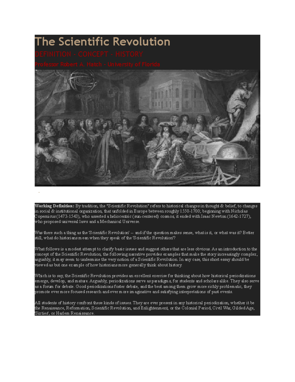 Astronomy 6 - lecture notes - The Scientific Revolution DEFINITION ...