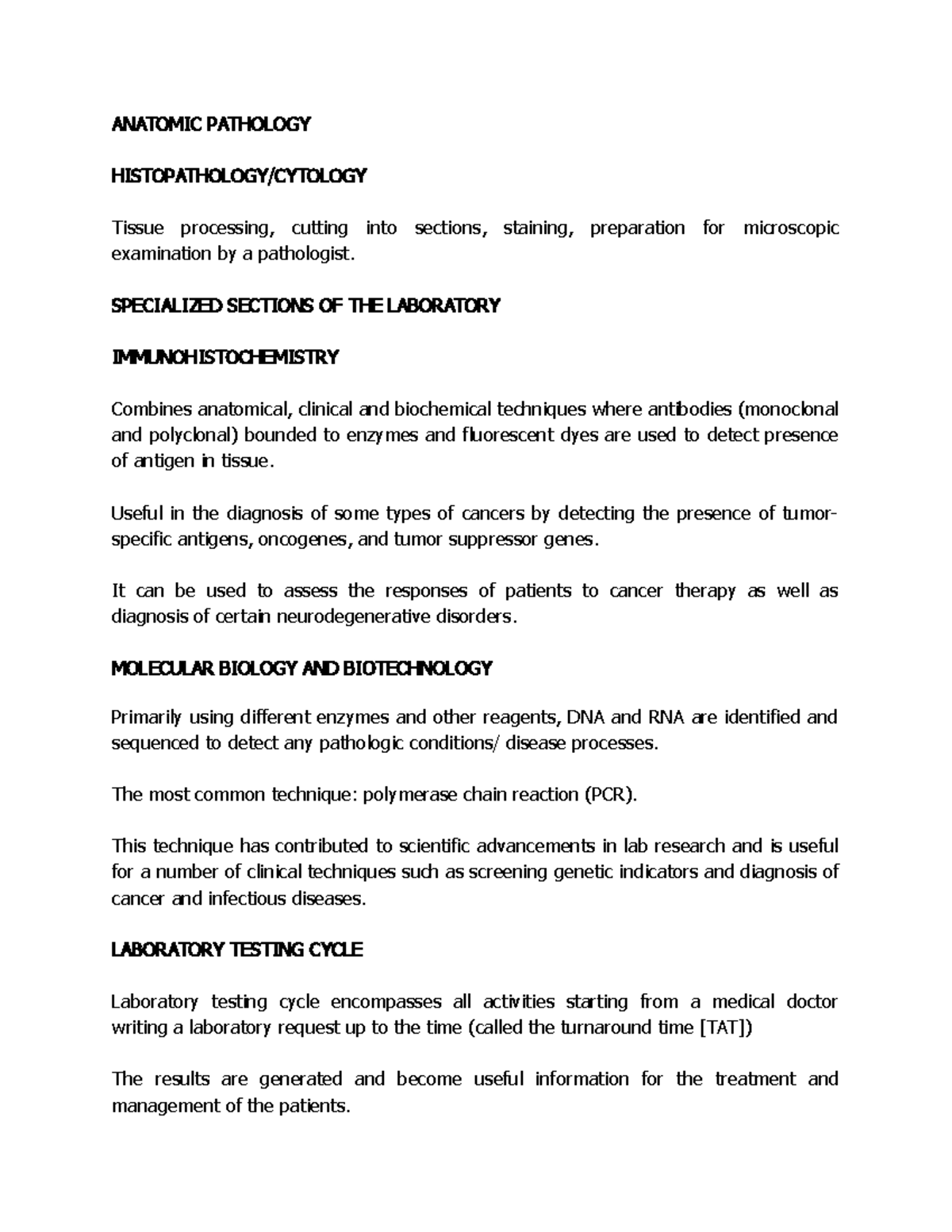 Anatomic Pathology - ANATOMIC PATHOLOGY HISTOPATHOLOGY/CYTOLOGY ...