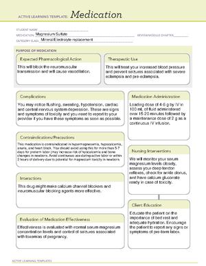 Hydralazine Medication Template - ACTIVE LEARNING TEMPLATE: Medication ...
